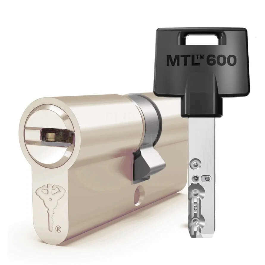 Цилиндровый механизм ключ-ключ Mul-T-Lock (Светофор) MTL600 90 mm (40+10+40) латунь + флажок