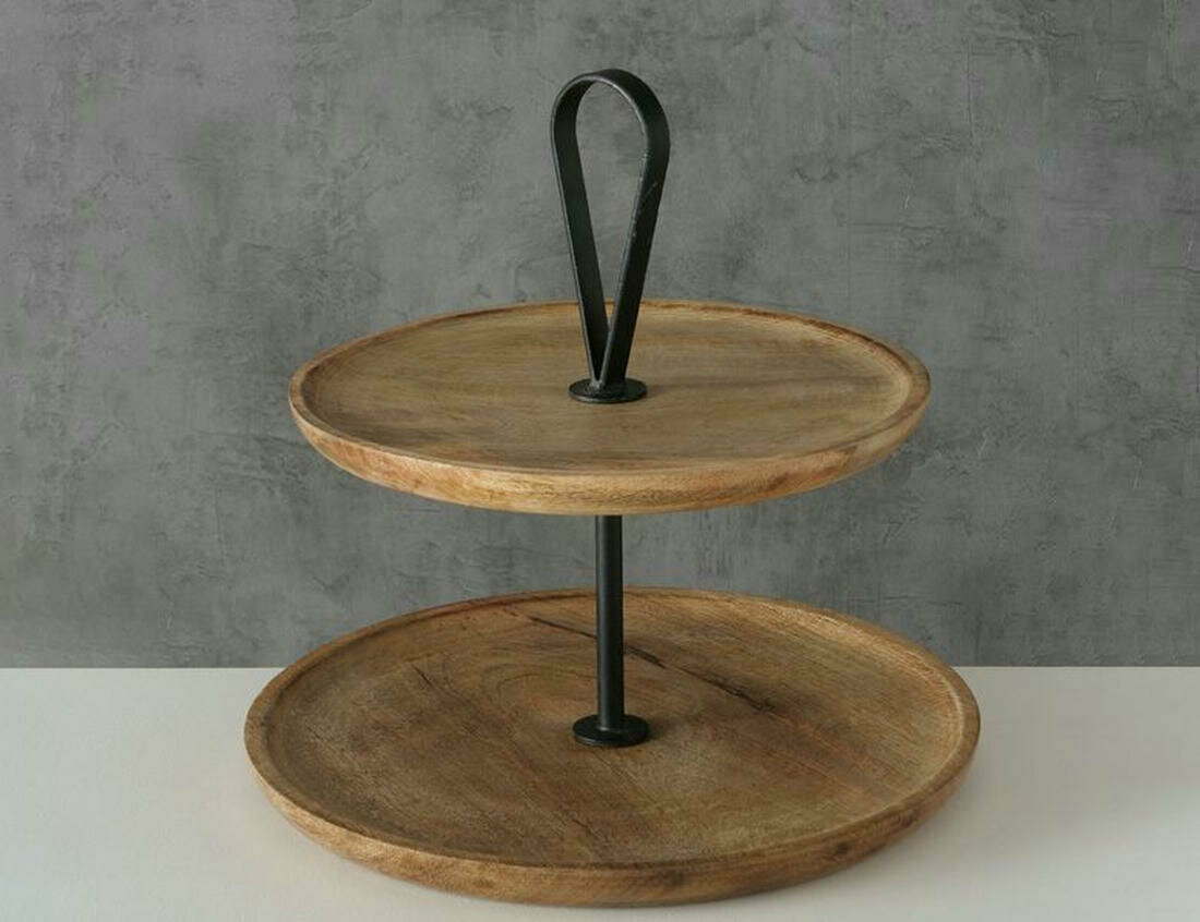 Сервировочная этажерка, древесина манго, металл, 35 см, Boltze