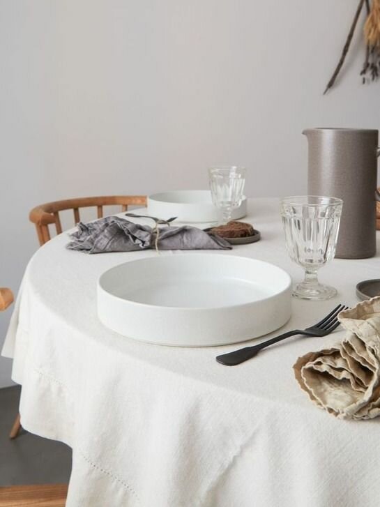 Тарелка круглая с бортами COSTA NOVA "Redonda White" 1 шт , 20.7 см, 860 мл. Ударопрочная, профессиональная керамика.