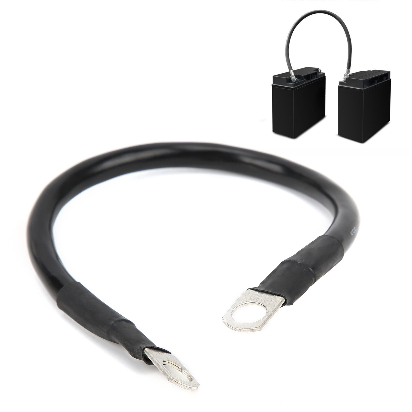 11,8-дюймовый заземляющий провод 4AWG 25 мм² 150 А, высокопрочный гибкий заземляющий кабель для инвертора аккумулятора, черный