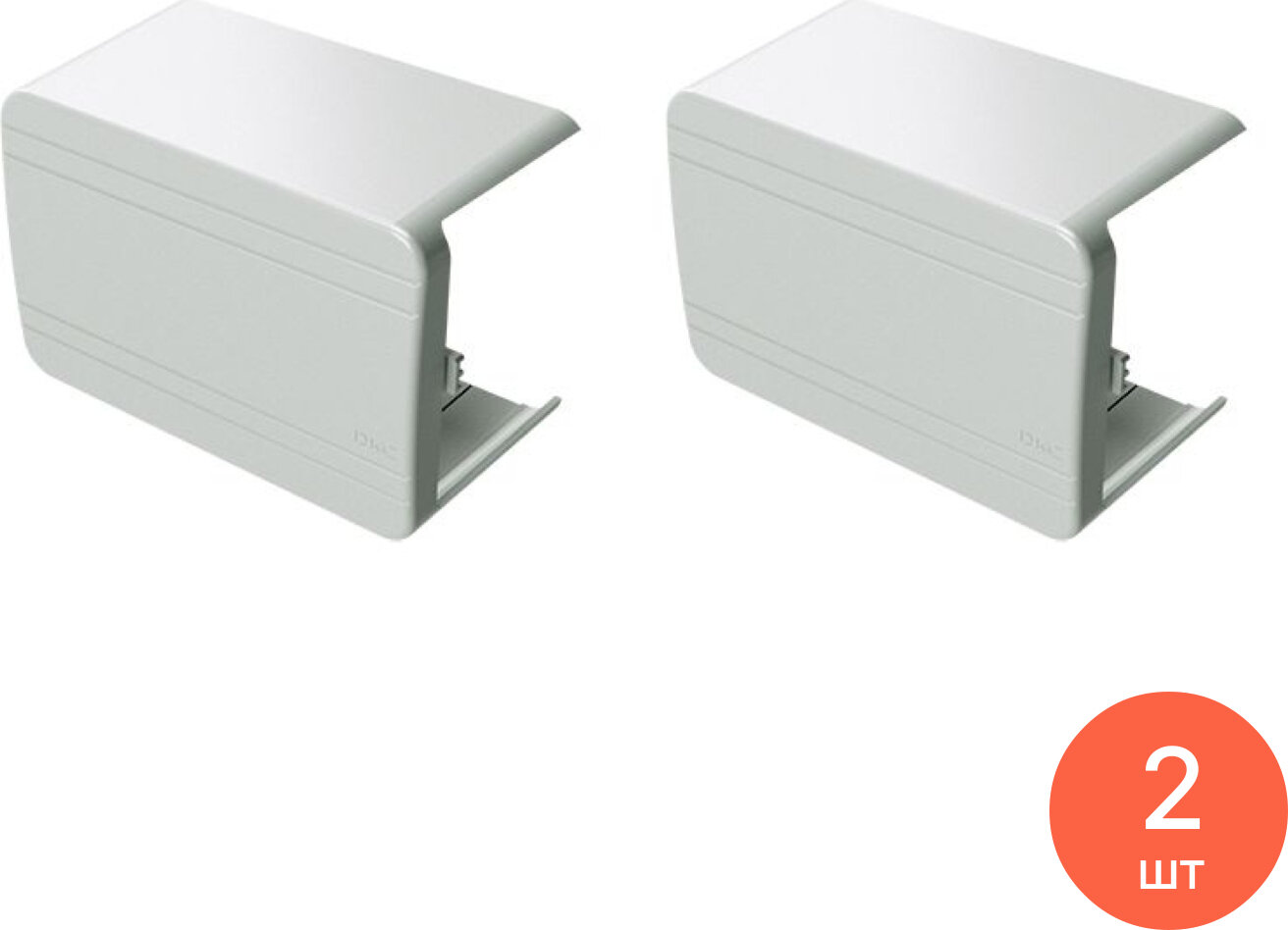 Тройник DKC / ДКС NTAN с перфорацией у основания и фиксатором для кабеля, пластиковый, белый, размером 100×60мм / отвод, аксессуары для кабель каналов (комплект из 2 шт)