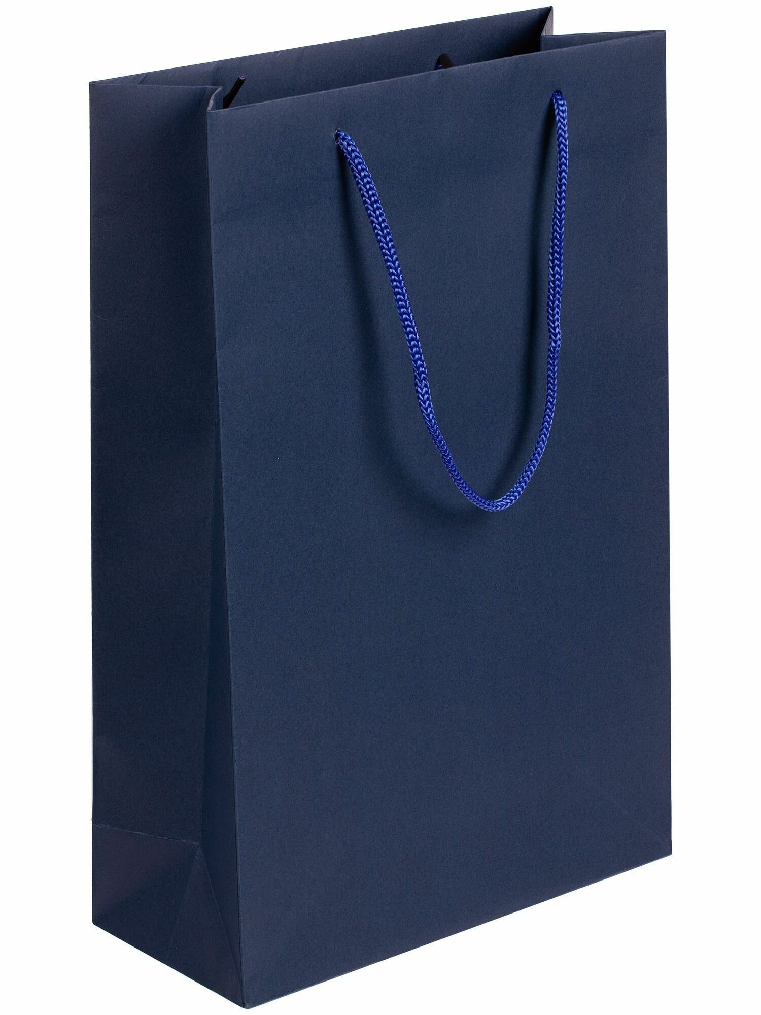 Подарочный пакет праздничный бумажный, упаковка подарка 19x30x8 Porta S, синий