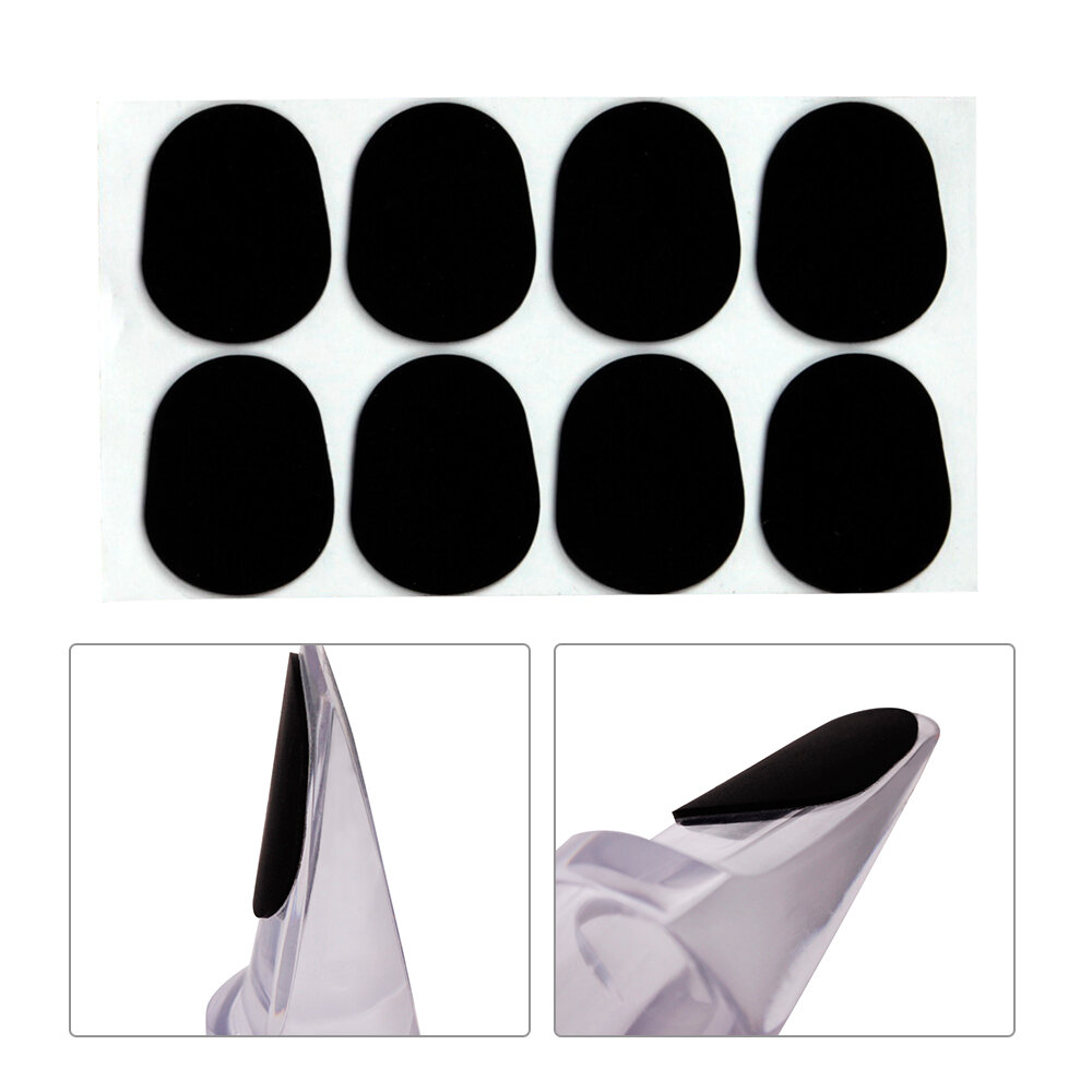 Аксессуары для духовых инструментов: 8 подушечек для мундштука альт-тенор-саксофона, кларнета, черные, толщина 0,8 мм.