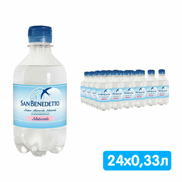 San Benedetto 0.33L. PET, Негаз/24шт. San Benedetto Вода минеральная Италия