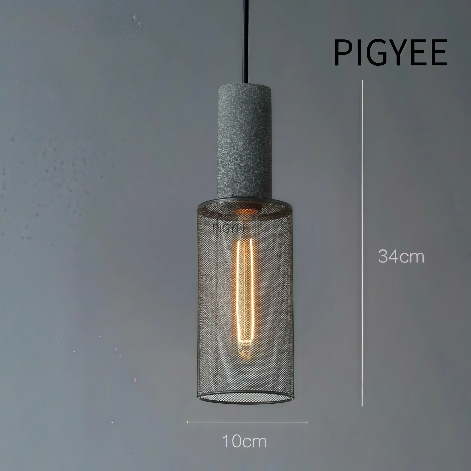 Люстра PIGYEE E27 40Вт, подвесная, индустриальный стиль, серый/черный, длина кабеля 1.5 м