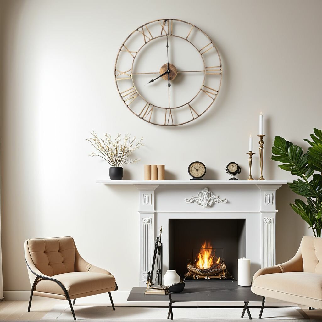 Большие железные бесшумные настенные часы