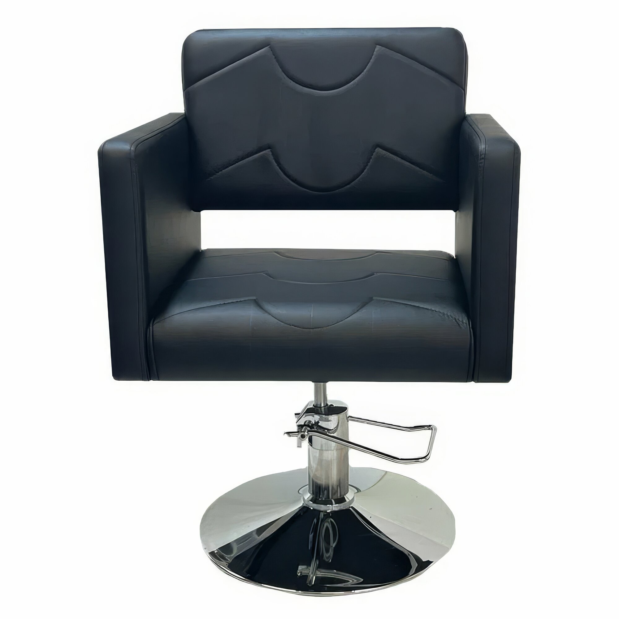 Парикмахерское кресло "Бэтмен", черный цвет, основание диск, гидравлика