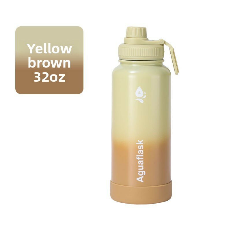 Термос большая емкость градиент цвет с чайником для спорта и отдыха жёлтый