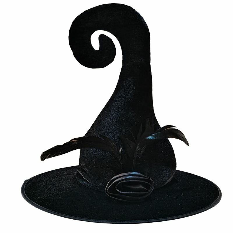 Женская шляпа ведьмы для Хэллоуина, готическая шляпа волшебника, головной убор для вечеринок, Черный
