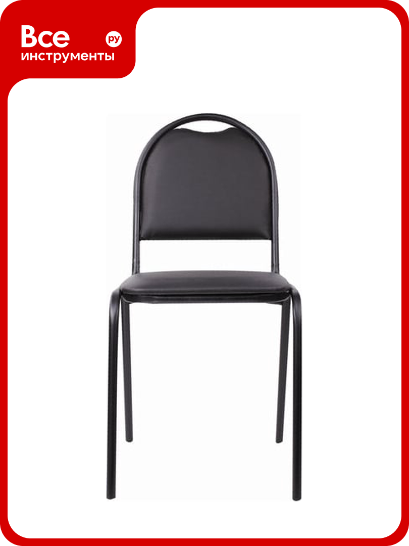 Стул для посетителей офисмаг Рс00л, черный каркас, кожзам черный 531892, 22 мм