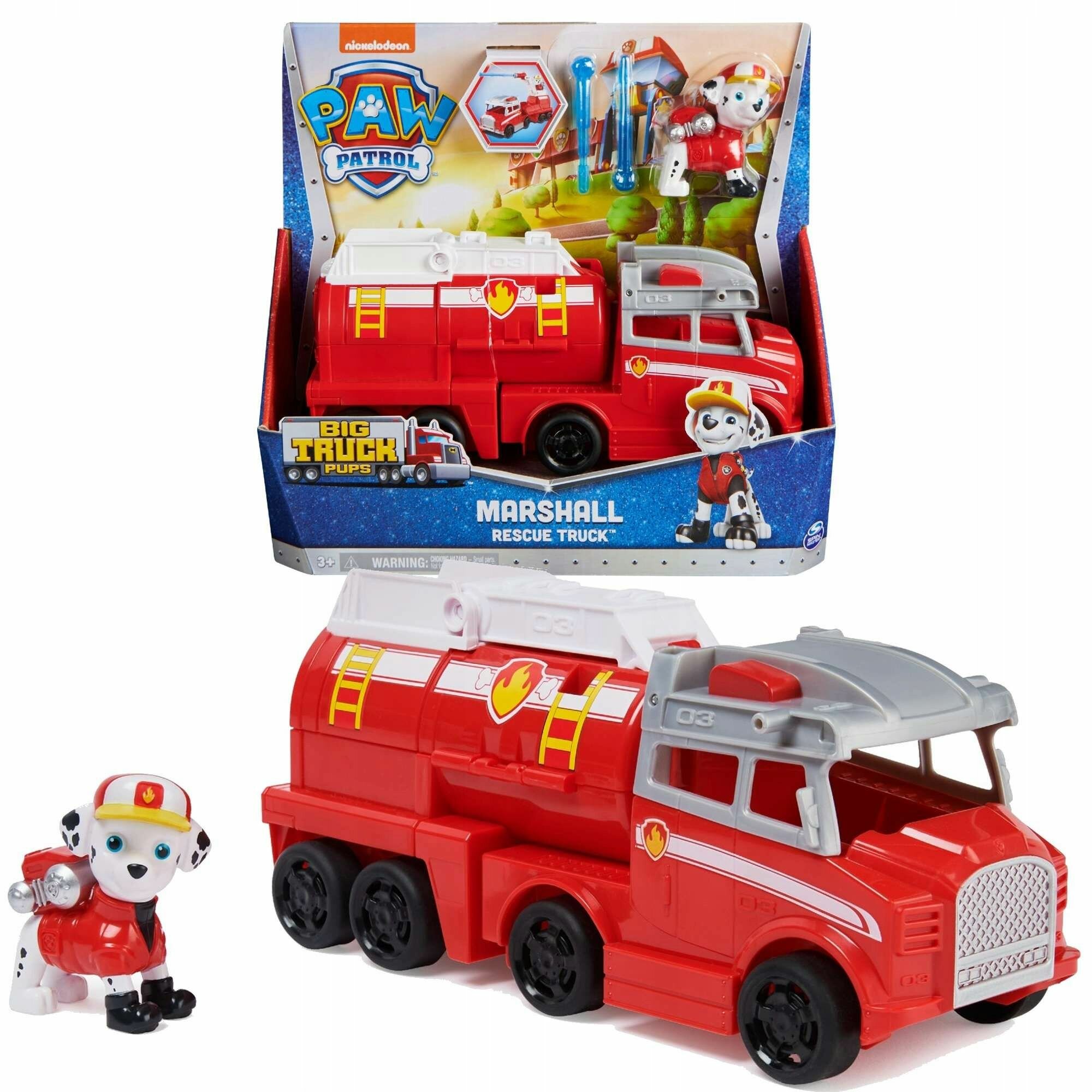 Nickelodeon Big Truck Marshall Rescue Truck Игровой набор Щенячий патруль Грузовик с фигуркой Маршалл 6065299