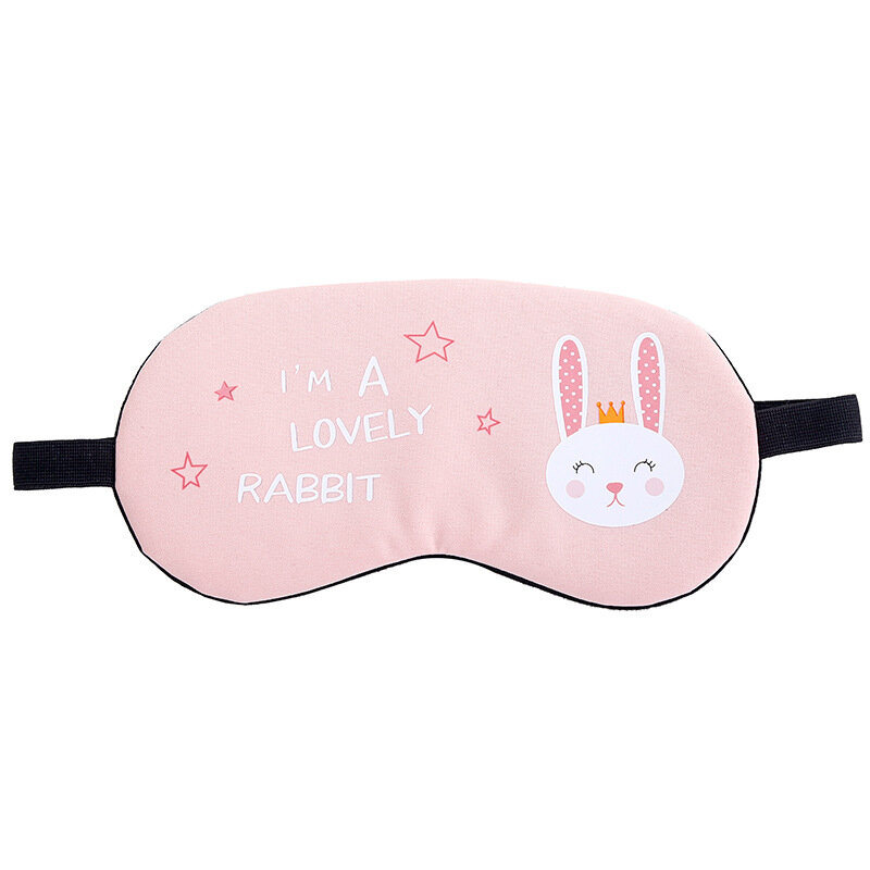 Маска для сна с милым кроликом, мультяшная маска для сна с рисунком «Я милый кролик», светонепроницаемая повязка для сна, мягкая хлопковая маска для сна для детей и взрослых, удобная повязка для путешествий