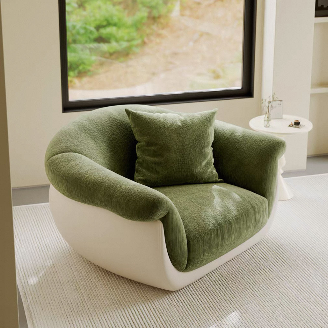 Интерьерное мягкое кресло обитое искусственной кожей Gramat (зеленый)