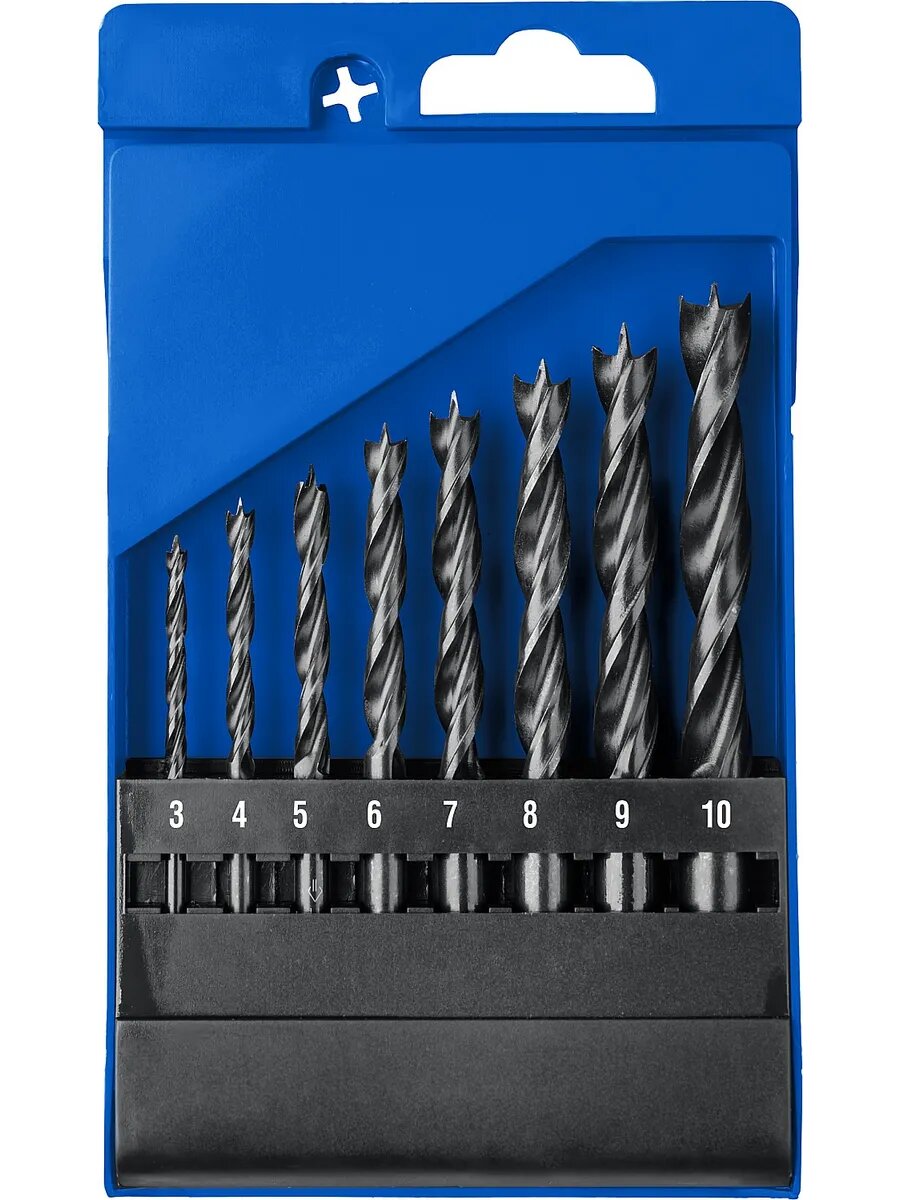 8 шт: (3-4-5-6-7-8-9-10 мм), М-образная заточка, набор спир