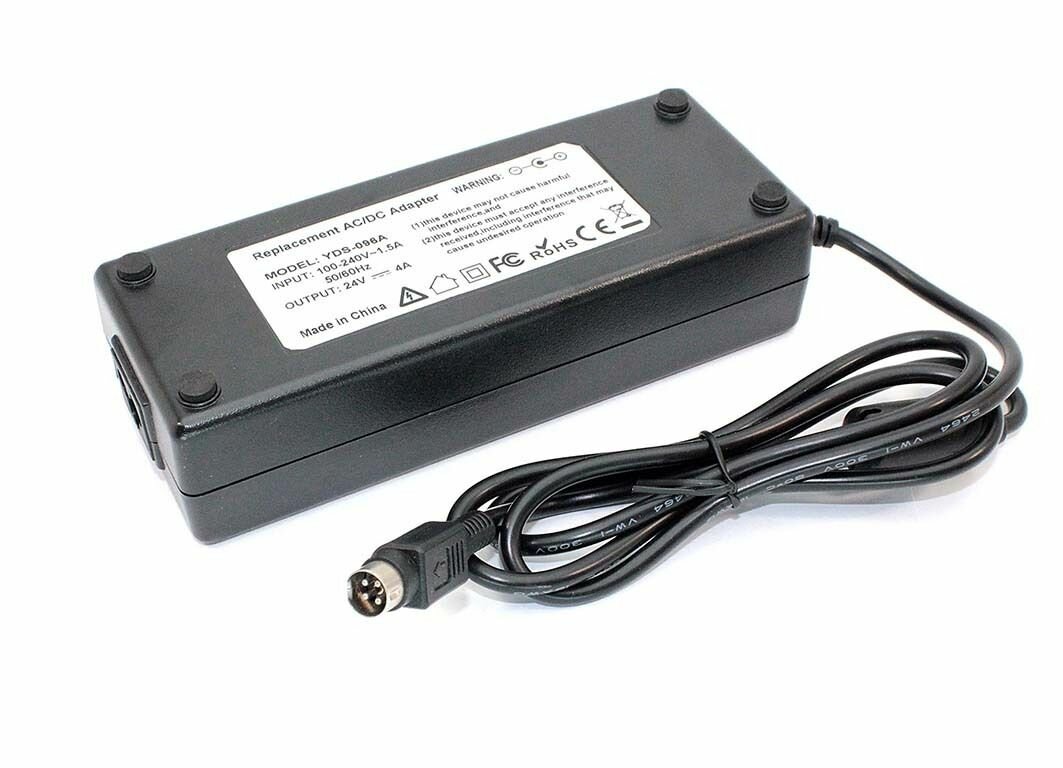Блок питания для монитора и телевизора LCD 24V 4A 96W 4pin OEM