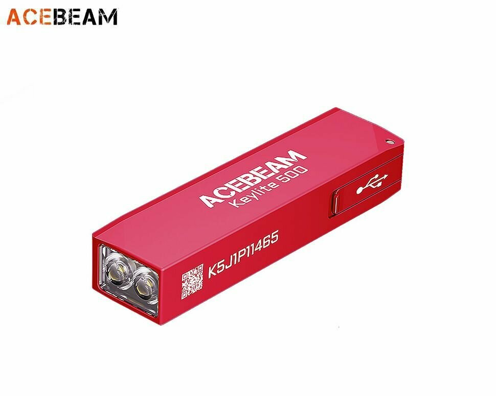 Фонарь Acebeam Keylite 500 Red, 70 метров, 500 люмен (Комплект)