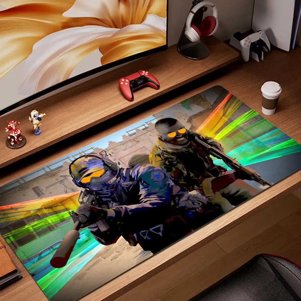Большой коврик для мыши Counter Strike XXL, Настольный коврик, аксессуары для ПК, игровой коврик для мыши с клавиатурой, игровой расширенный защитный коврик для мыши