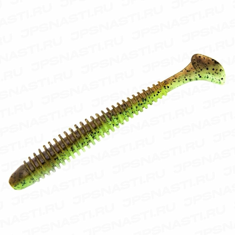 Силиконовые приманки для рыбалки Keitech Swing Impact, 4.5 inch, #401 Green Pumpkin/Chartreuse