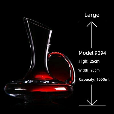 Bel 9094 Винный декантер 1550 мл из кристаллического стекла с ручкой, прочный для повседневного использования