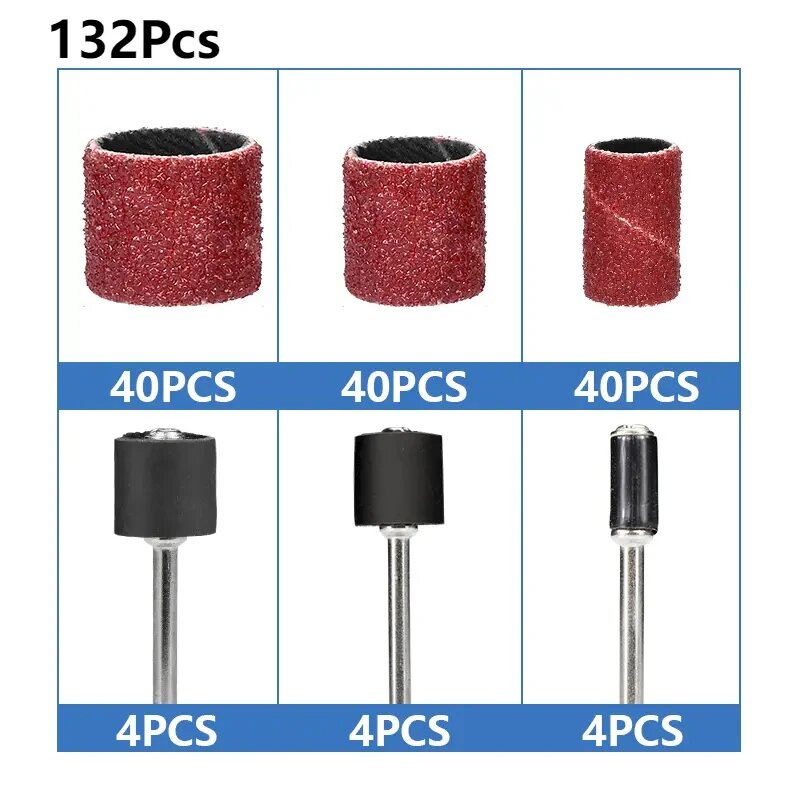 Набор Абразивных Насадок Dremel (102/132 Шт.) Для Фрезеровки, Шлифовки Дерева И Маникюра