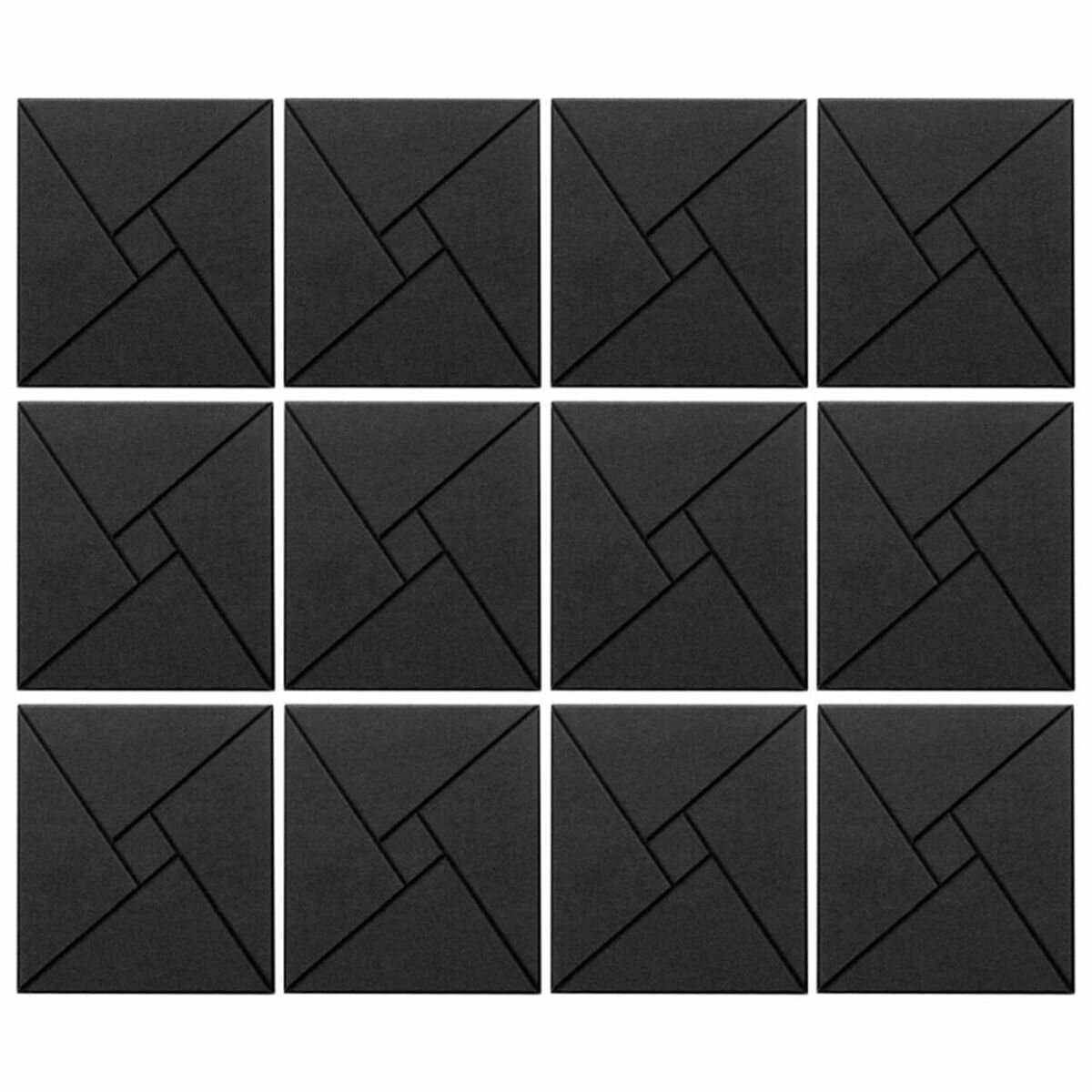 Премиум.12 шт. акустических панелей 12x12x04 дюйма звукоизоляционные пенопластовые панели черные