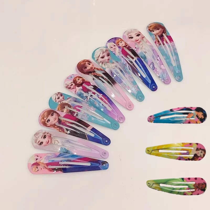 6 шт, заколки для волос Disney «Холодное сердце» для девочек, аниме, принцесса Эльзы и Анны, детские ювелирные изделия с героями мультфильмов, аксессуары, головные уборы, модный головной убор