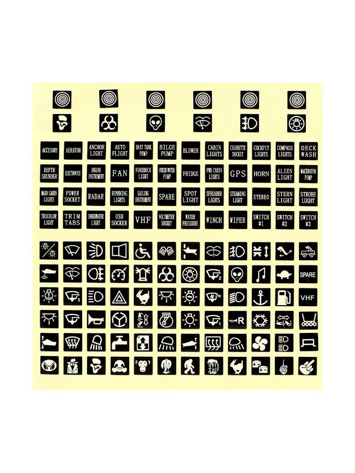 Консоли внутренней панели двери автомобиля, Наклейки на кнопки, Светящиеся Наклейки из ПВХ, Стайлинг автомобиля