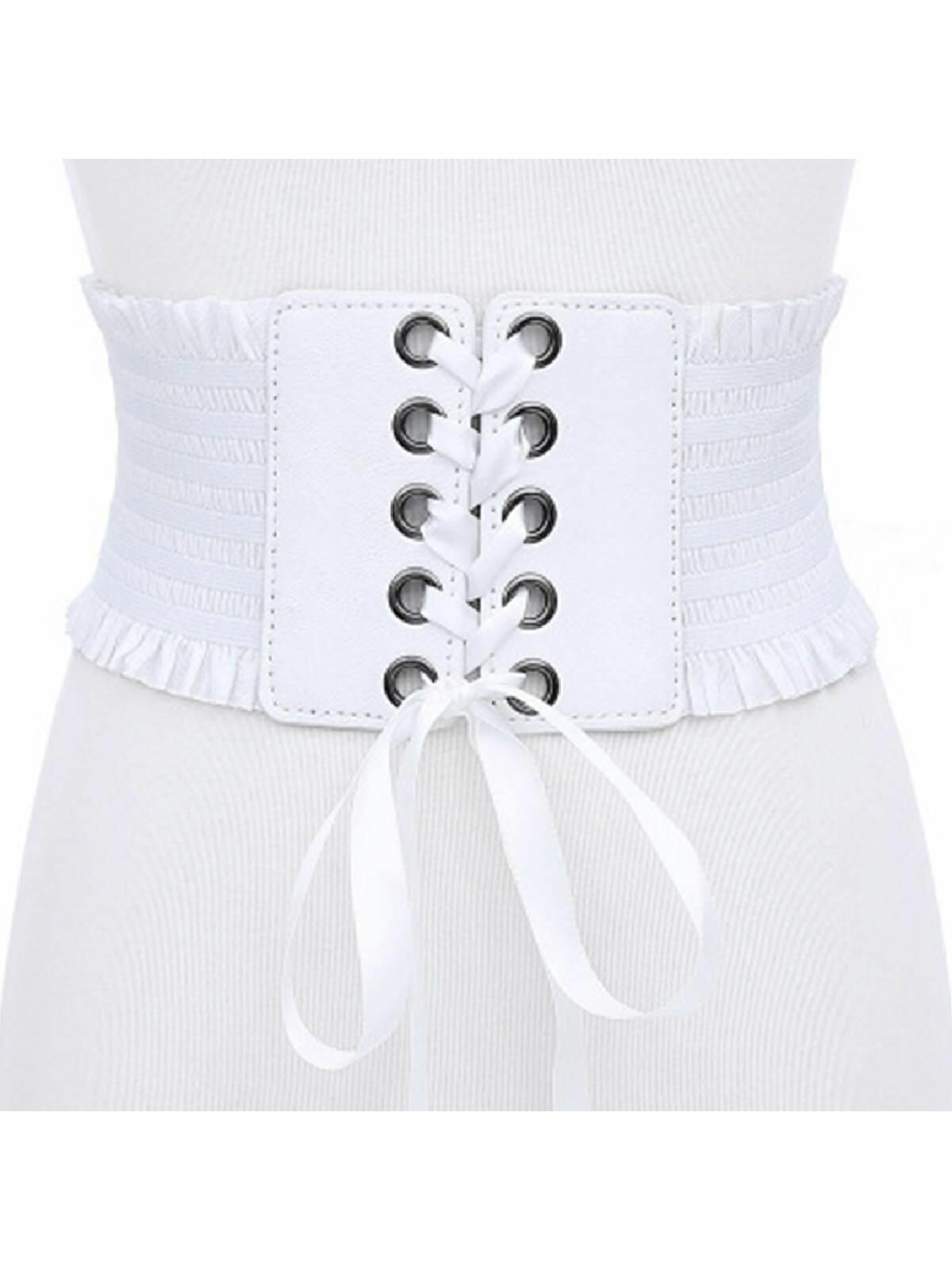 Женский пояс-корсет в винтажном стиле, Белый