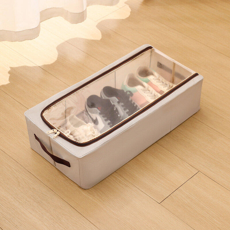 Прозрачная обувная коробка без установки, стальной каркас, утолщенная, визуально пыленепроницаемая, влагозащитная, коробка для хранения обуви, органайзер для домашней одежды