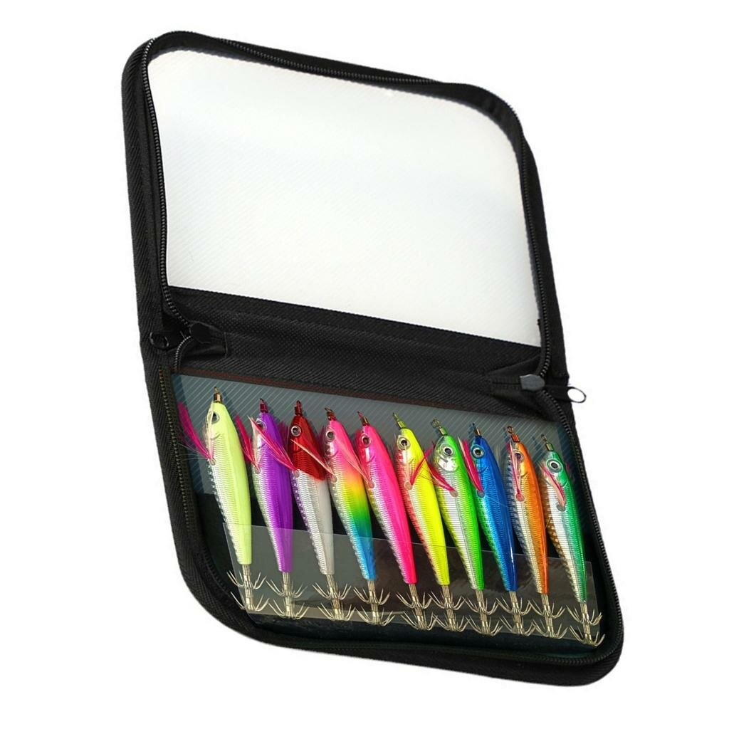 Светящиеся джиги для ловли кальмаров 10 шт, Лазер УФ горизонтальный