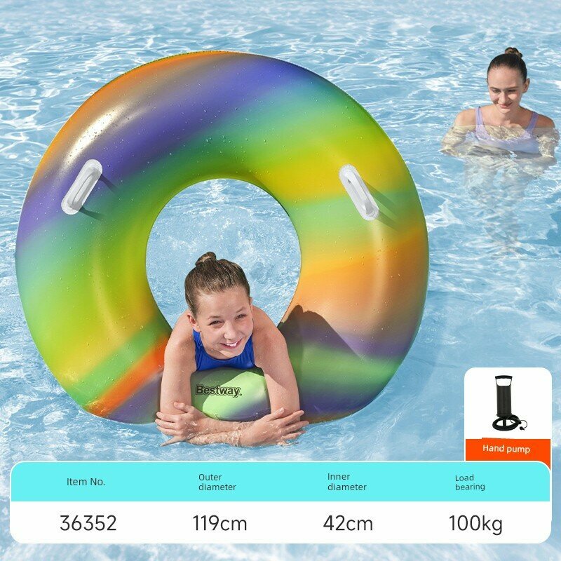 Надувной круг Bestway, утолщенный и увеличенный, популярный в соцсетях, спасательный круг для плавания, надувной круг