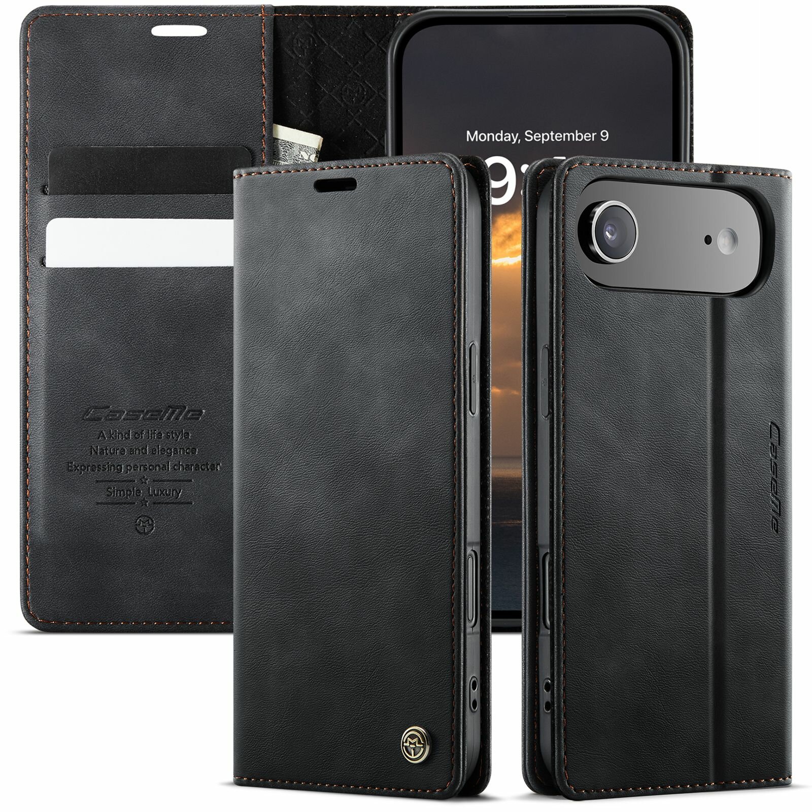 Чехол-книжка CaseMe RFiD iPhone 17 Air черный