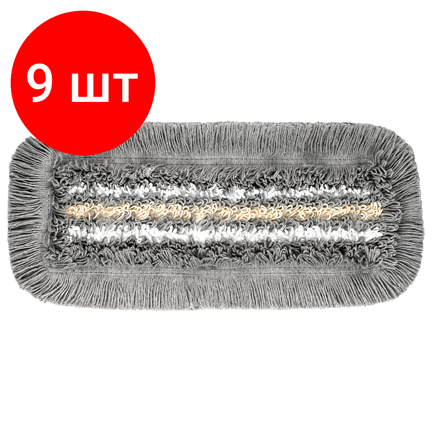 Комплект 9 шт, Насадка МОП для держателя 40 см, уши (ТИП УВ) ПЭ/хлопок/микрофибра, VILEDA "ТриоПлюс УльтраСпид Про"