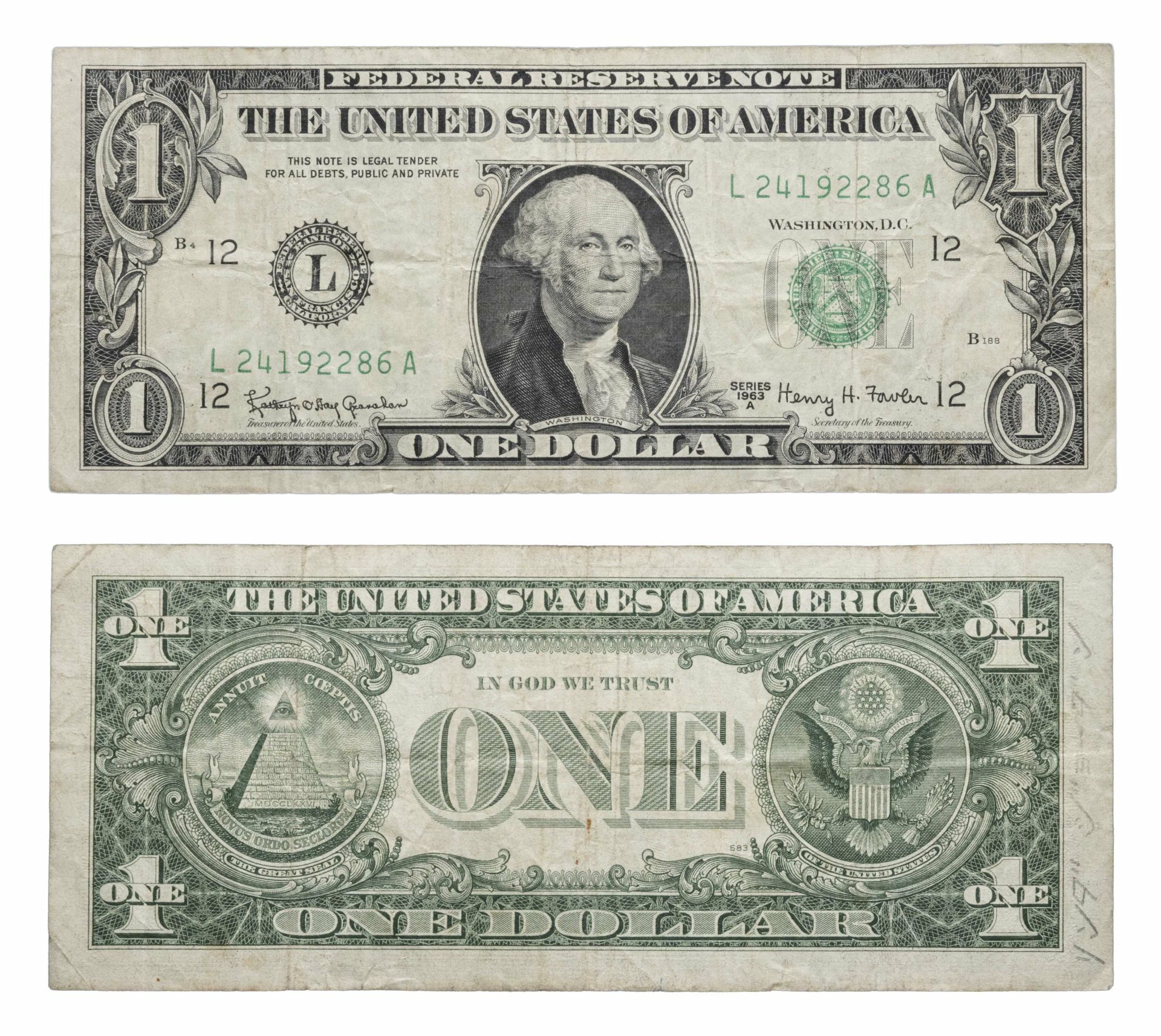 США 1 доллар 1963А года Pick 443b L-Сан Франциско