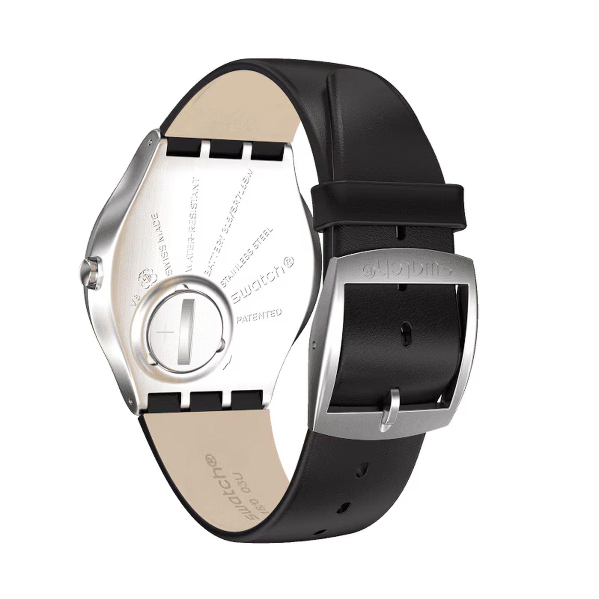 Наручные часы Swatch, черный, серебряный, красный — фото 1