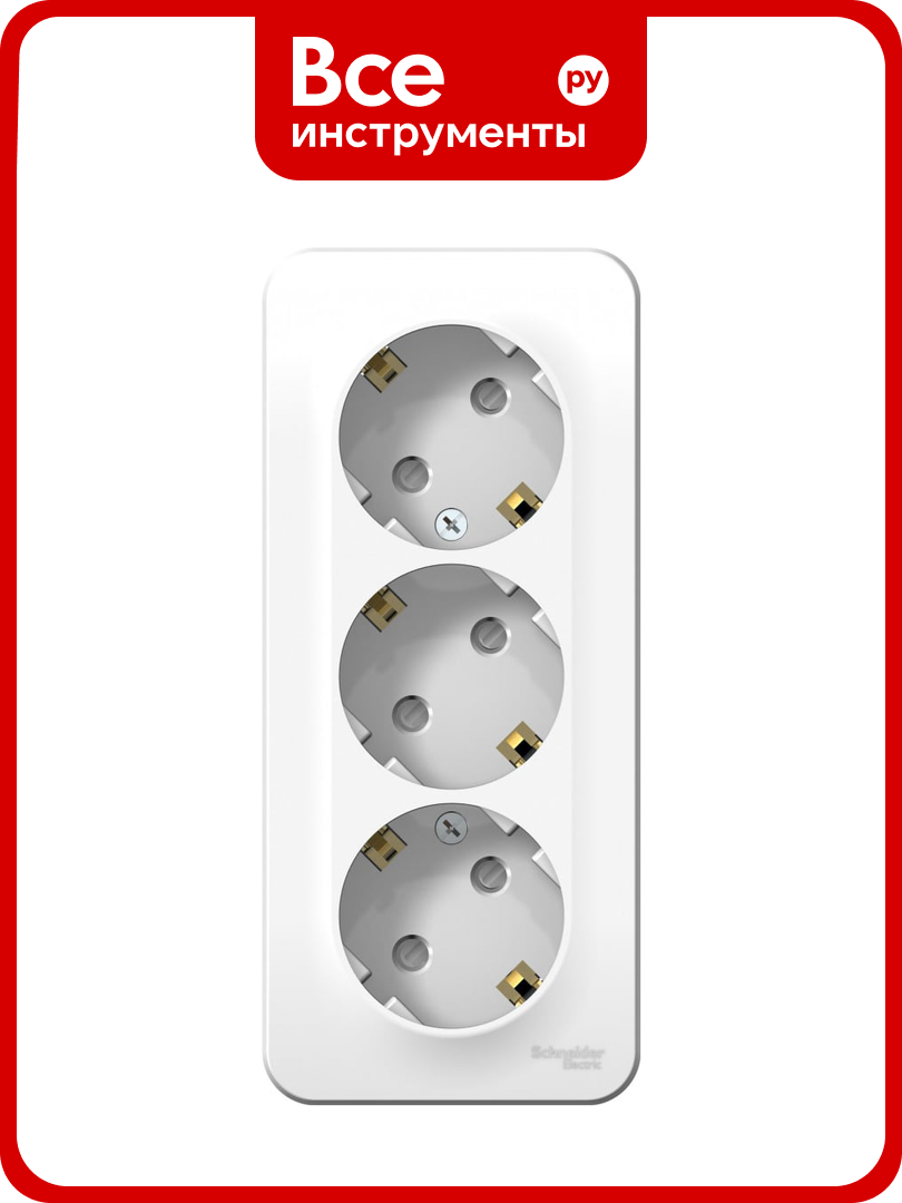 Розетка Systeme Electric 3-м ОП BLANCA 16А 250В SchE1210470 BLNRA011311