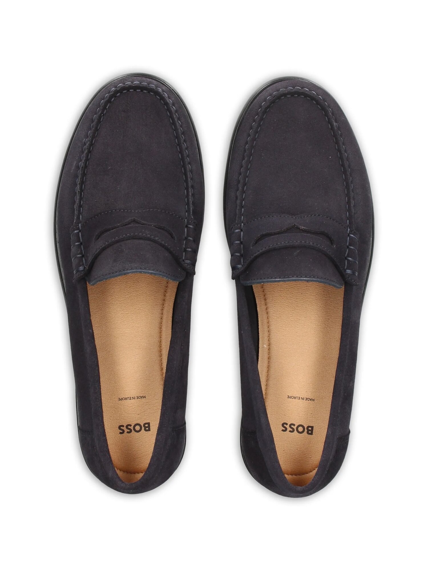 Лоферы BOSS Suede penny loafers, размер 44, blue — фото 1