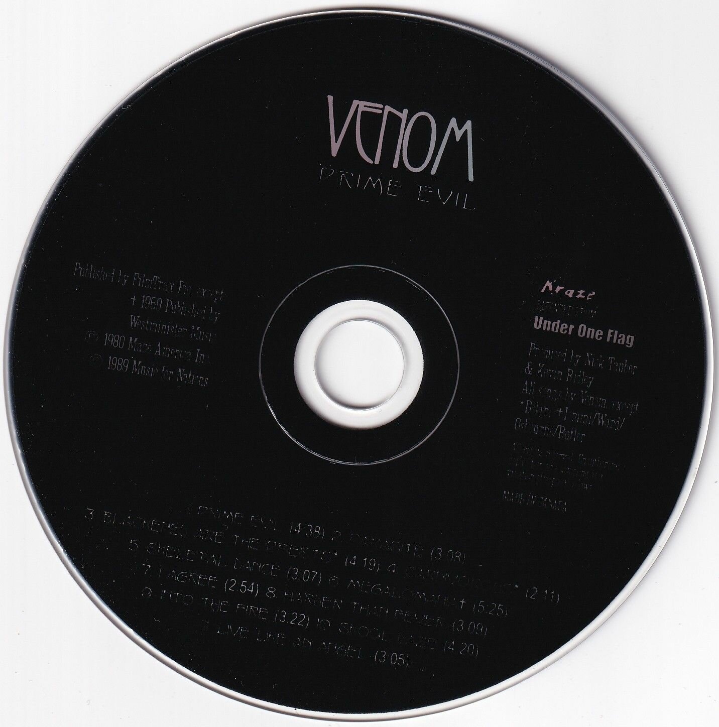 Venom - Prime Evil, 1990, 4-page, CD-Аудио — фото 1