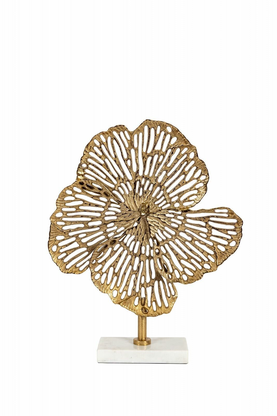 Статуэтка Flower, Дизайнерская, Золотистая, Натуральный мрамор