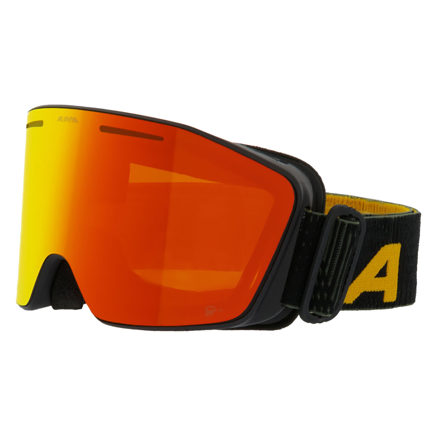 Маска горнолыжная ALPINA Nendaz Q-Lite Black-Yellow Matt/Q-Lite Red S2 (US: M)