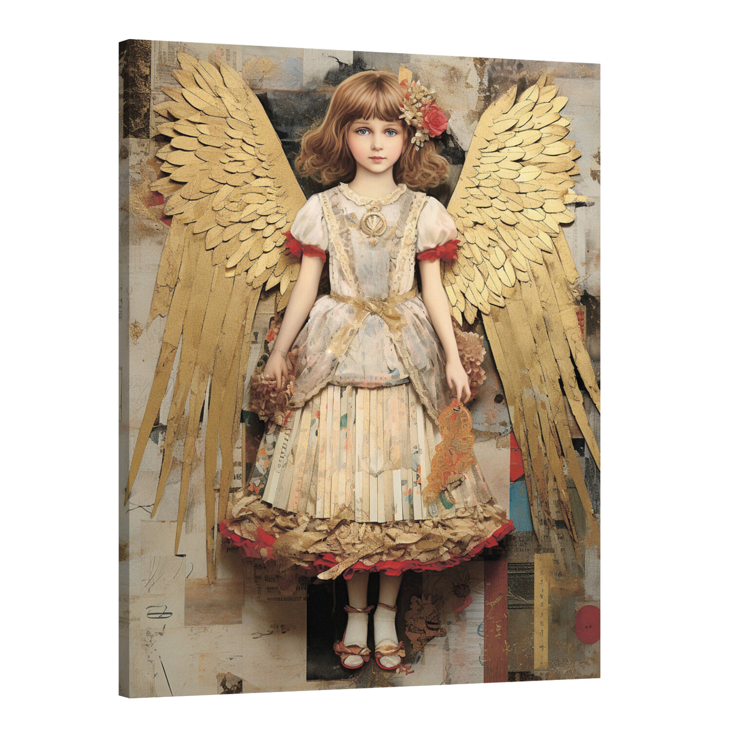 Интерьерная картина 50х70 "Кукла с ангельскими крыльями"