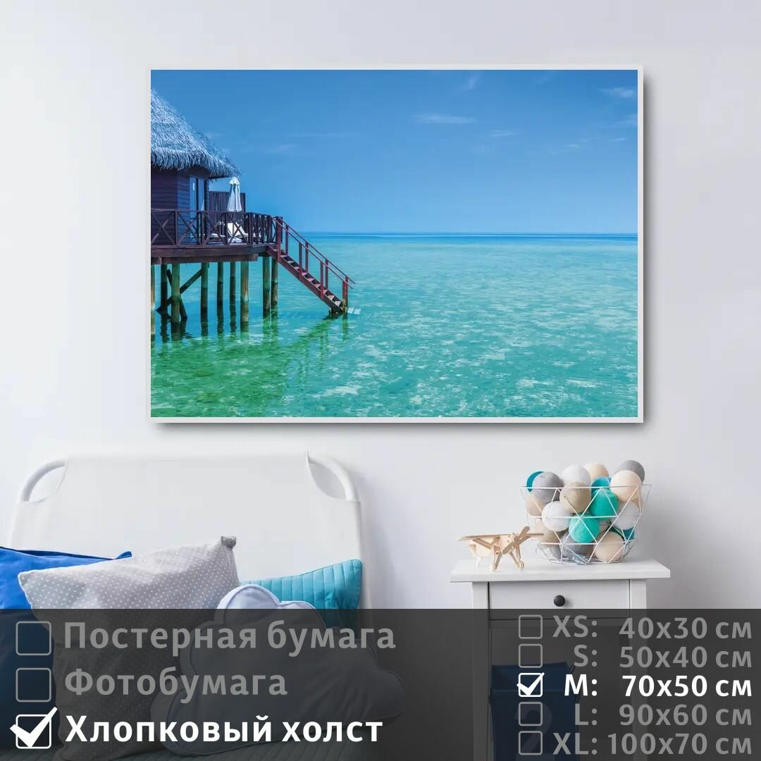 Постер на холсте Сказочный Дом В Тропическом Раю 70х50 см ПолиЦентр