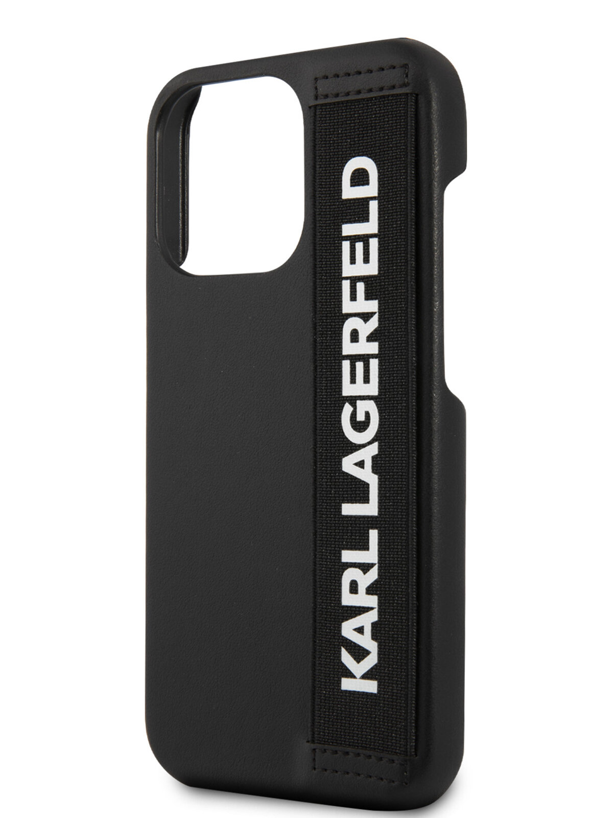 Lagerfeld для iPhone 13 Pro чехол PU with Elastic Strap Hard Black