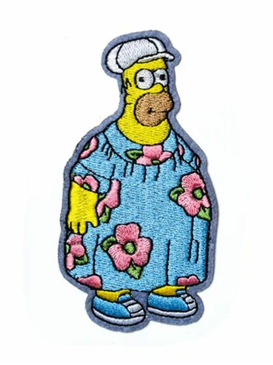 Нашивка термоаппликация Гомер в платье из мультфильма Симпсоны
