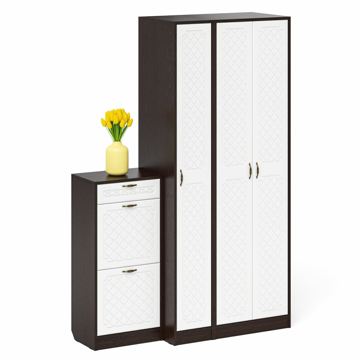 Прихожая П-6 Компоновка № 48 венге/белое дерево ромб