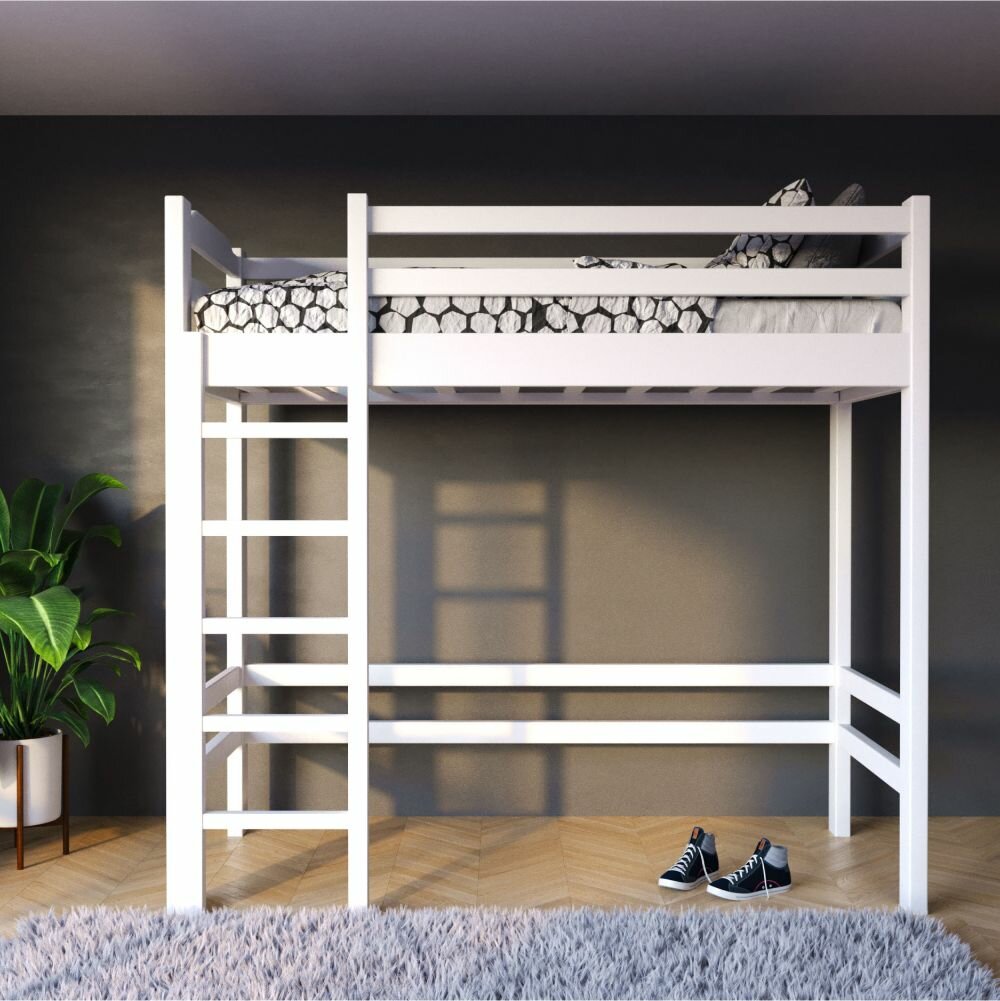 Детская кровать чердак 70x200 Лицей цвет Белый