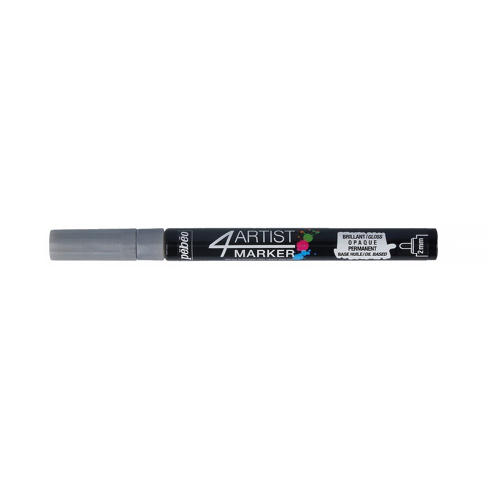 Маркер масляный Pebeo 4Artist Marker, 2 мм, 6 шт, перо круглое, под серебро