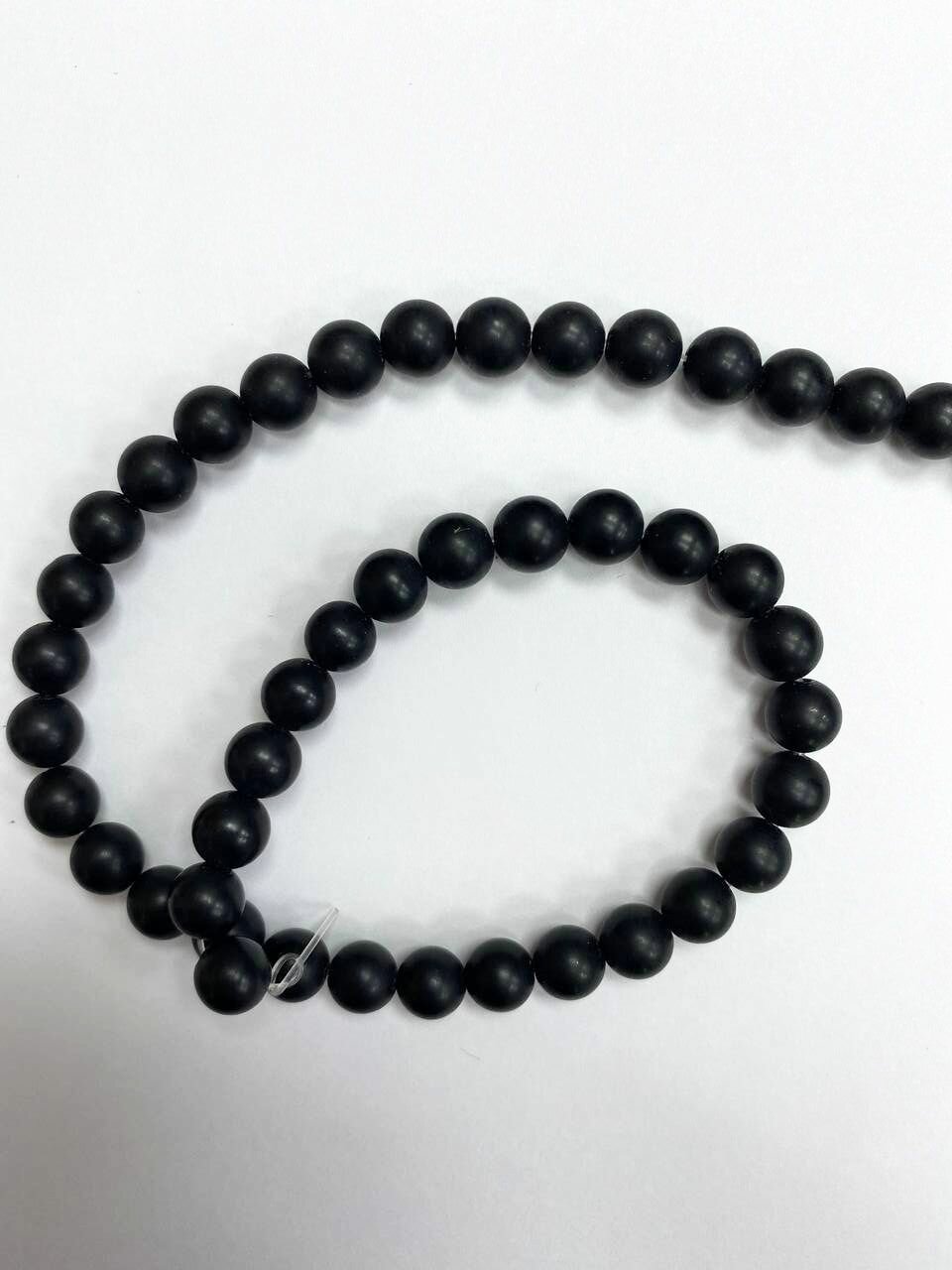 Бусины из оникса шарик 8 мм, длина нити 39 см, 48 бусин