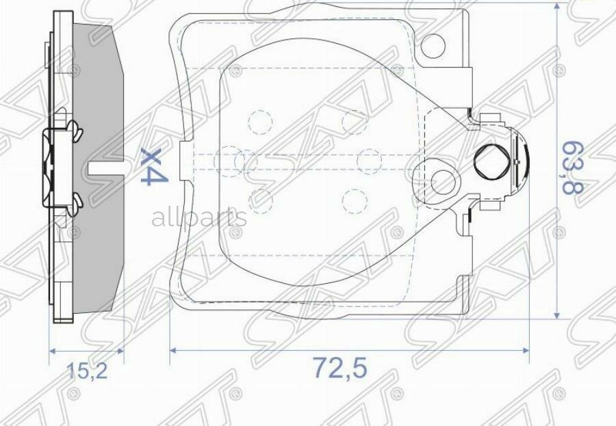 SAT ST-A0044209120 Колодки тормозные (Сзади) Mercedes-Benz C-Class 93-08 / E-Class 95-09