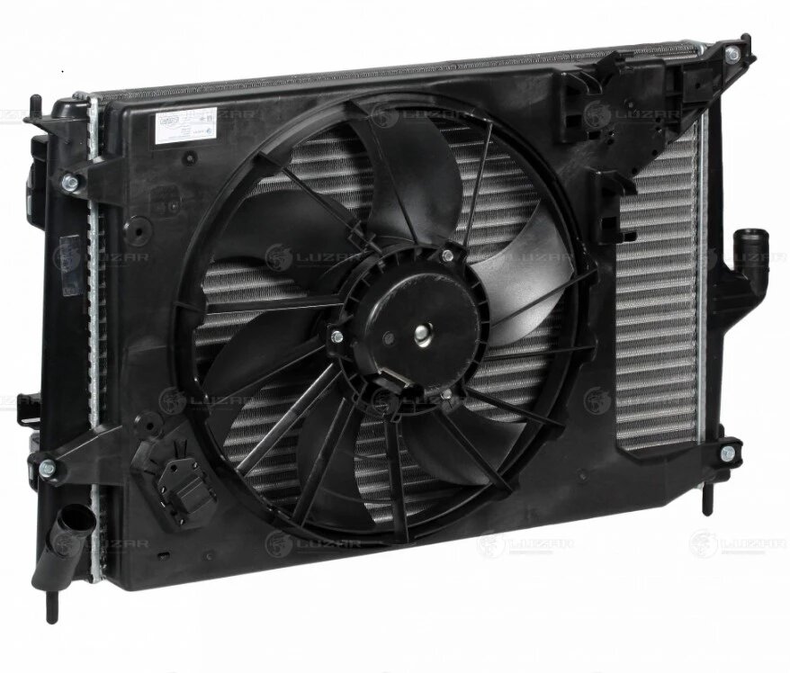 Радиатор системы охлаждения для а/м Lada Largus, Renault Logan под кондиционер LUZAR +конденсер+вент